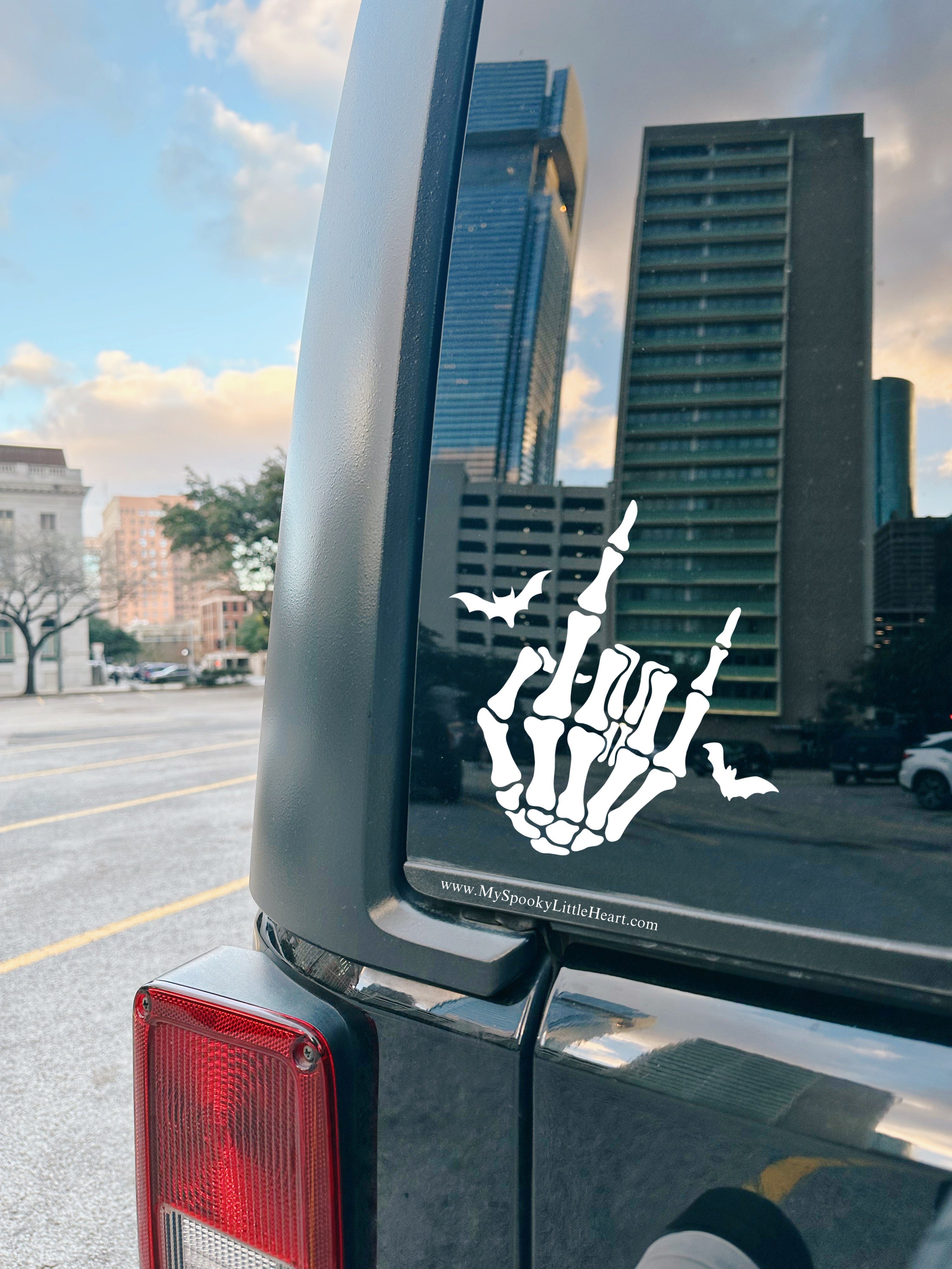Skeleton Rock Hand with Bats Vinyl Decal – My Spooky Little Heart, LLC