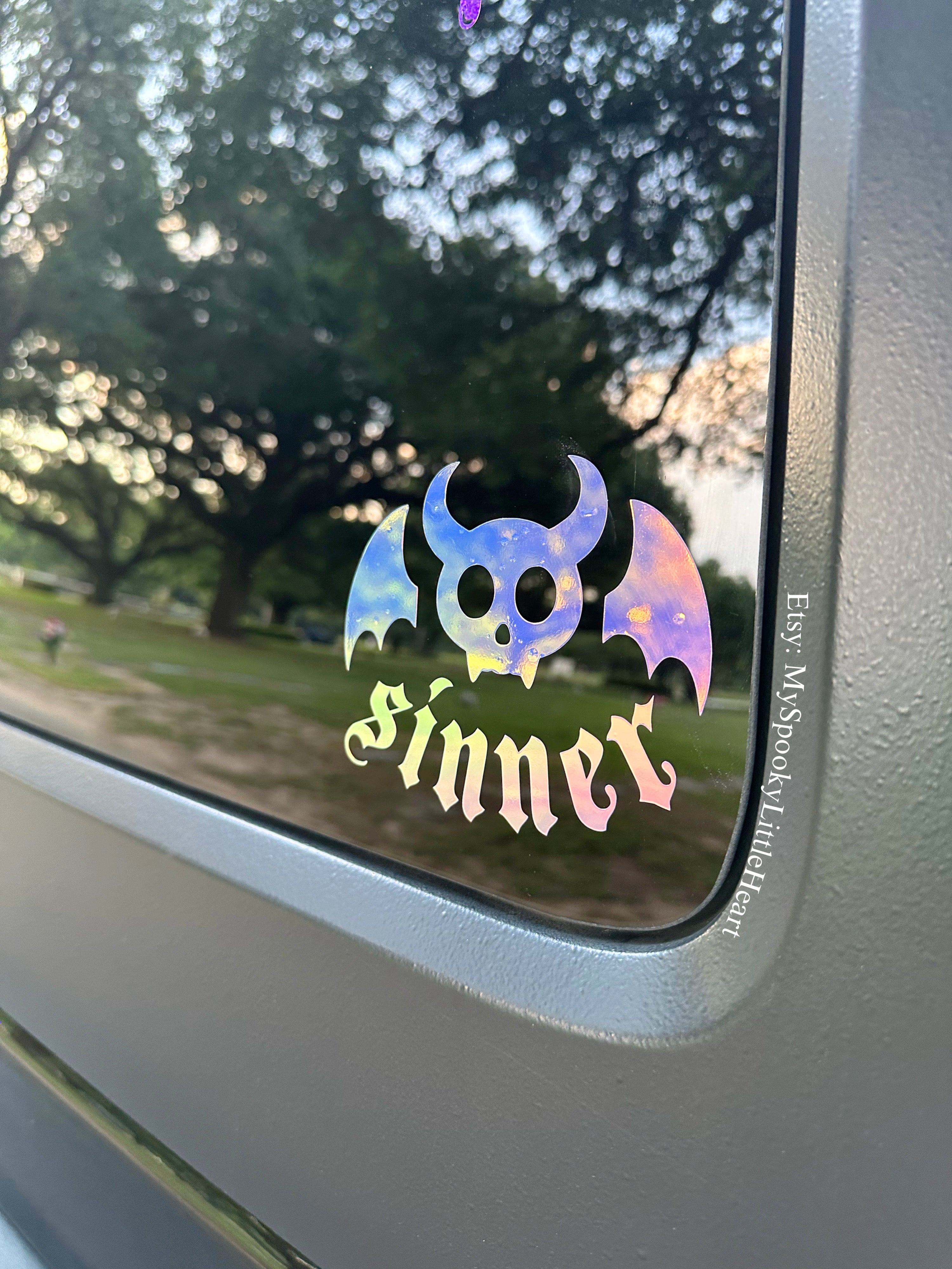 Sinner Vinyl Decal – My Spooky Little Heart, LLC