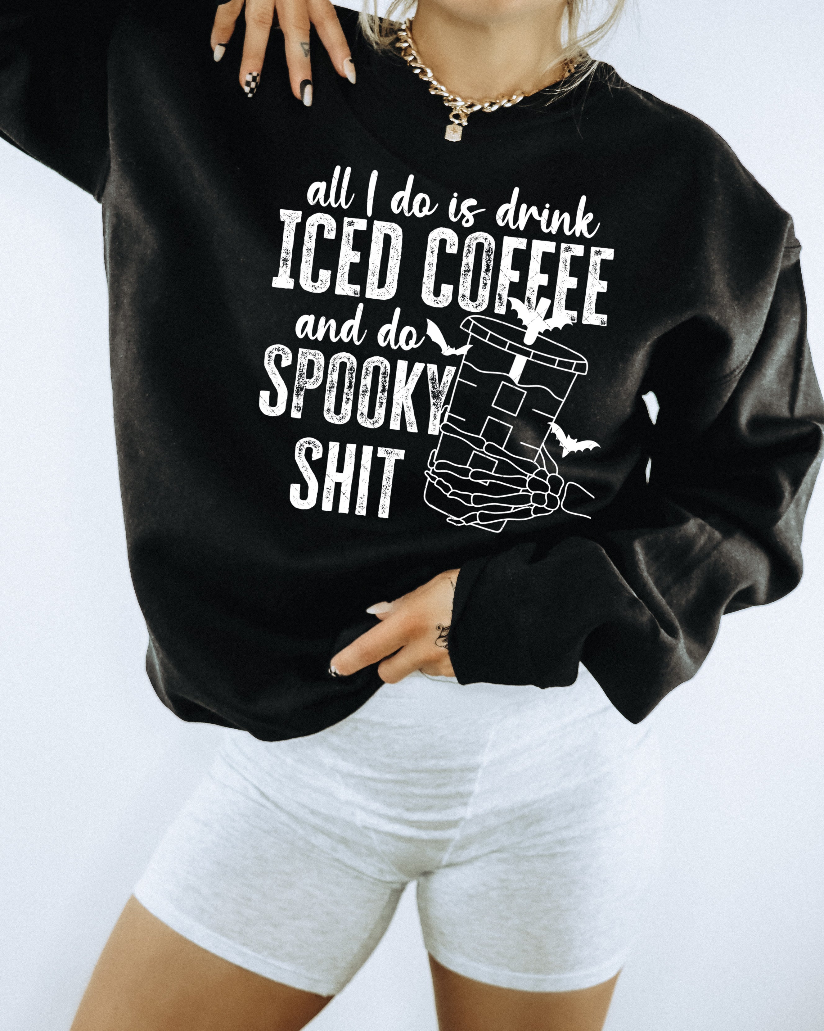 All I do is Drink Iced Coffee and do Spooky Shit PNG File – My Spooky ...