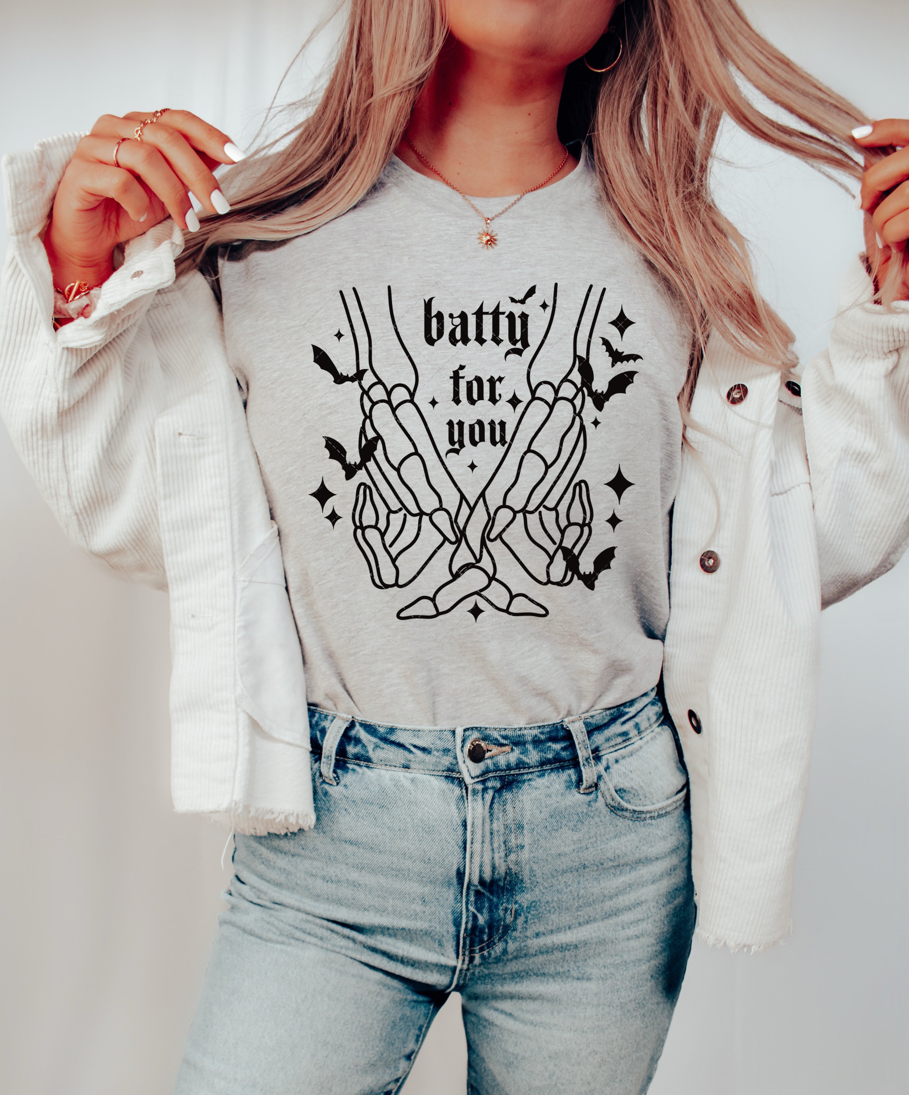 Batty for you Holding Skellie Hands PNG File – My Spooky Little Heart, LLC